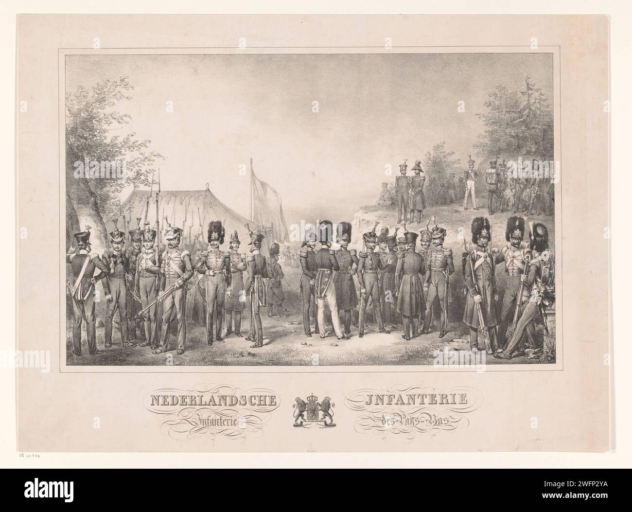 Dutch infantry at a tent camp, Jean Baptiste Madou, 1827 - 1851 print ...