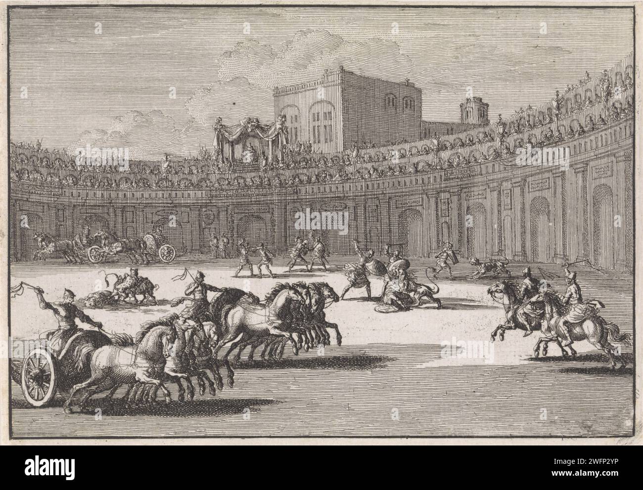 Ranspelen In Jerusalem Jan Luyken 1704 Print Amsterdam Paper Etching Wagon Racing With Two