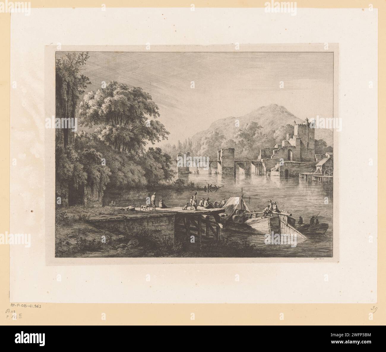 Gezicht op castle of Sainte-Colombe in de Dauphiné, Jean Jacques de ...