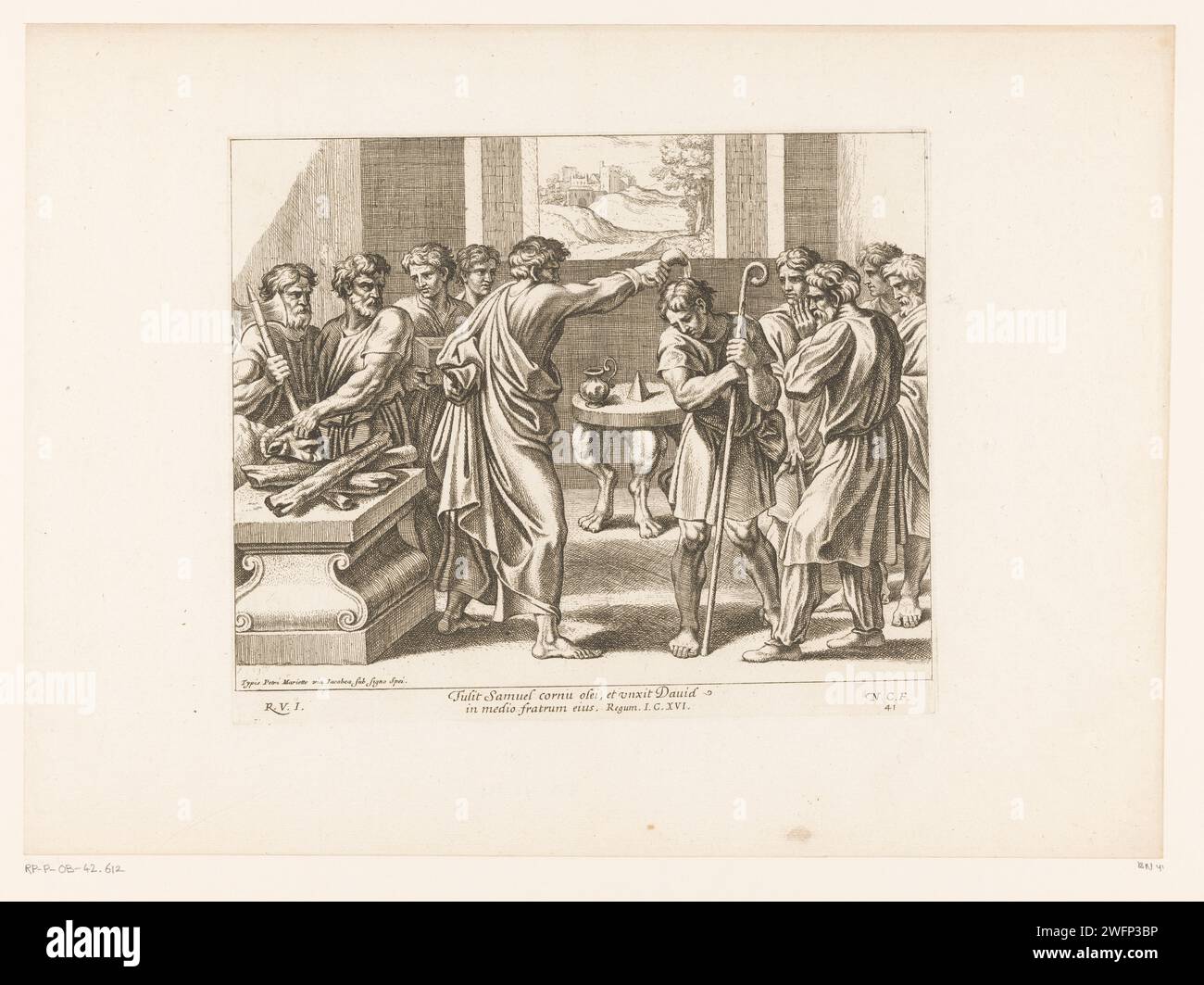 David by Samuel anointed King, Nicolas Chaperon, After Rafaël, 1649 ...