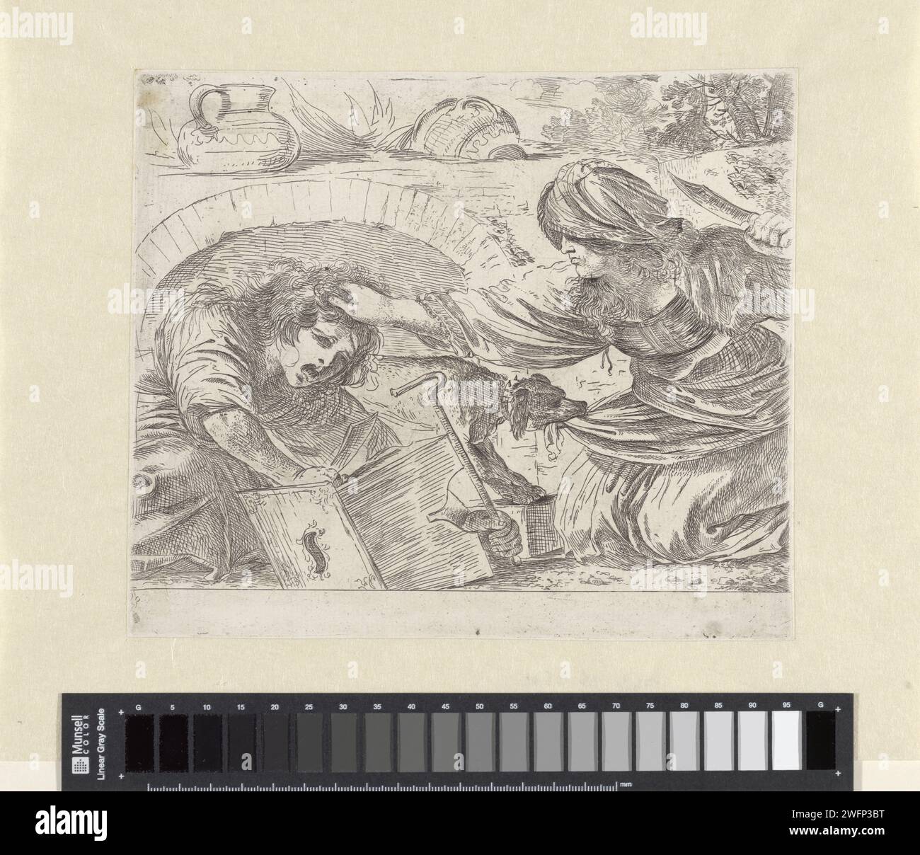 Fighting man and wife, Guercino (attributed to), 1601 - 1666 print A ...