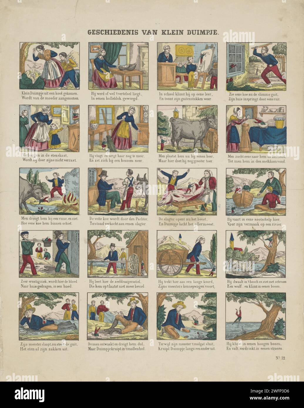 History of Klein Duimpje, 1800 - 1899 print Leaf with 20 performances ...