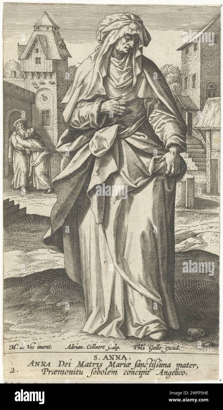 Heilige Anna, 1595 - 1599 print In the foreground Anna, the mother of ...