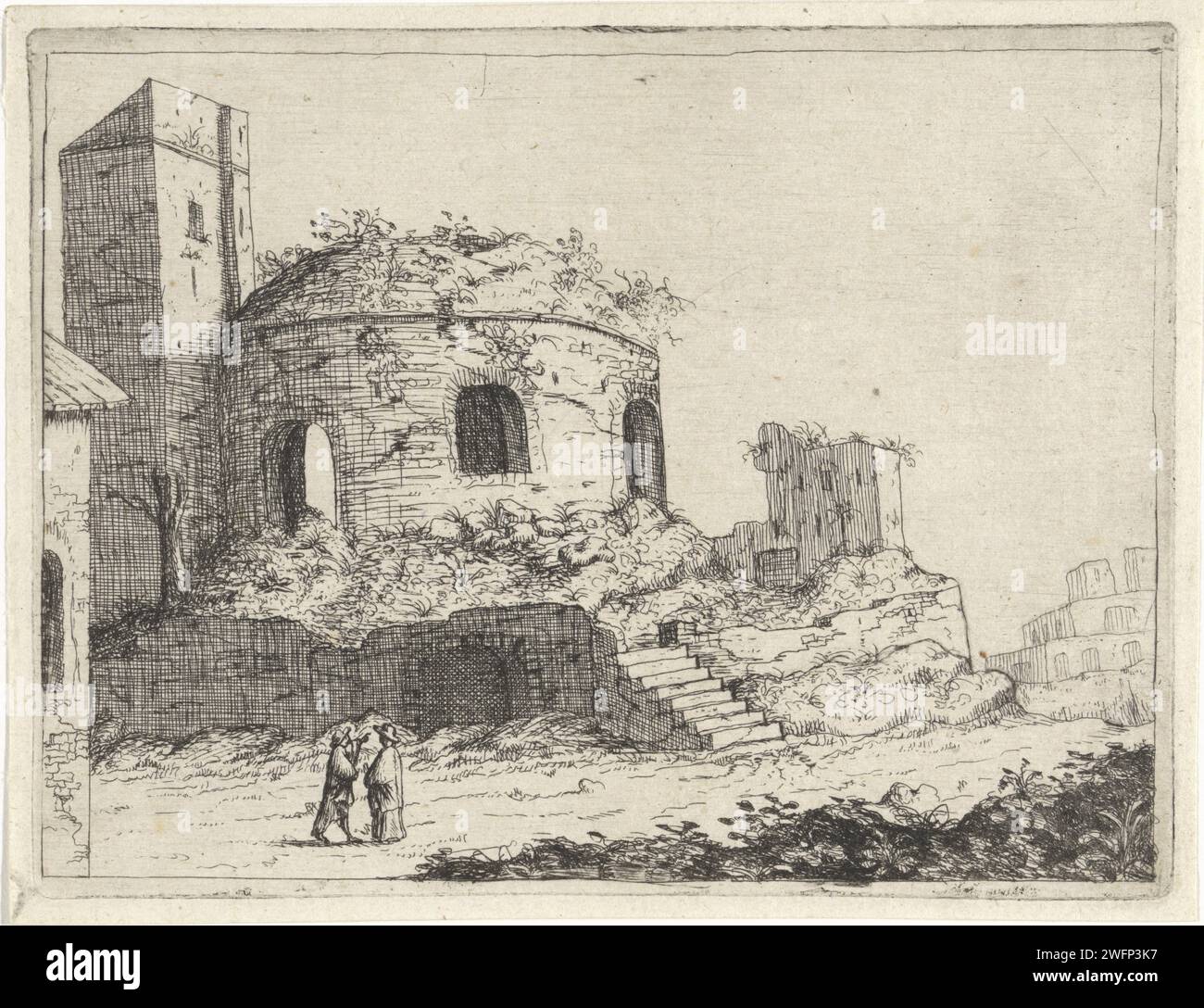 Roman temple with a tower, M. Schaep, After Bartholomeus Breenbergh ...