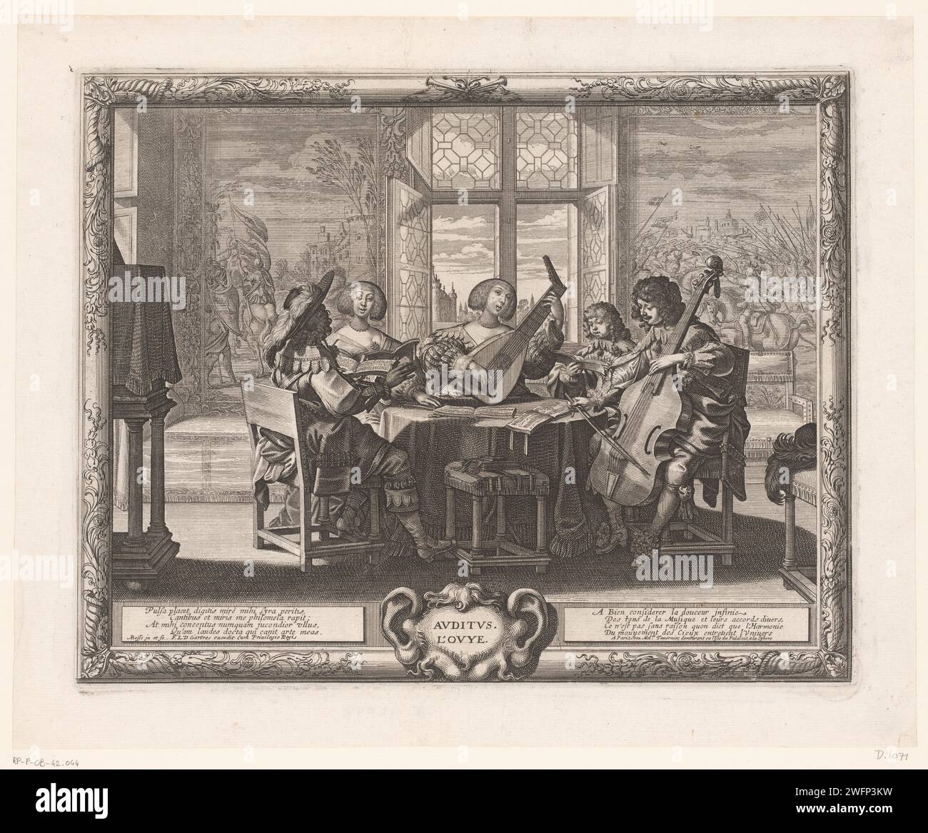 Hearing, Abraham Bosse, c. 1635 - c. 1636 print paper etching ...