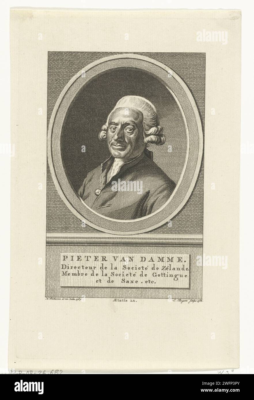 Portrait of Pieter van Damme at the age of 60, Cornelis Bogerts, After ...