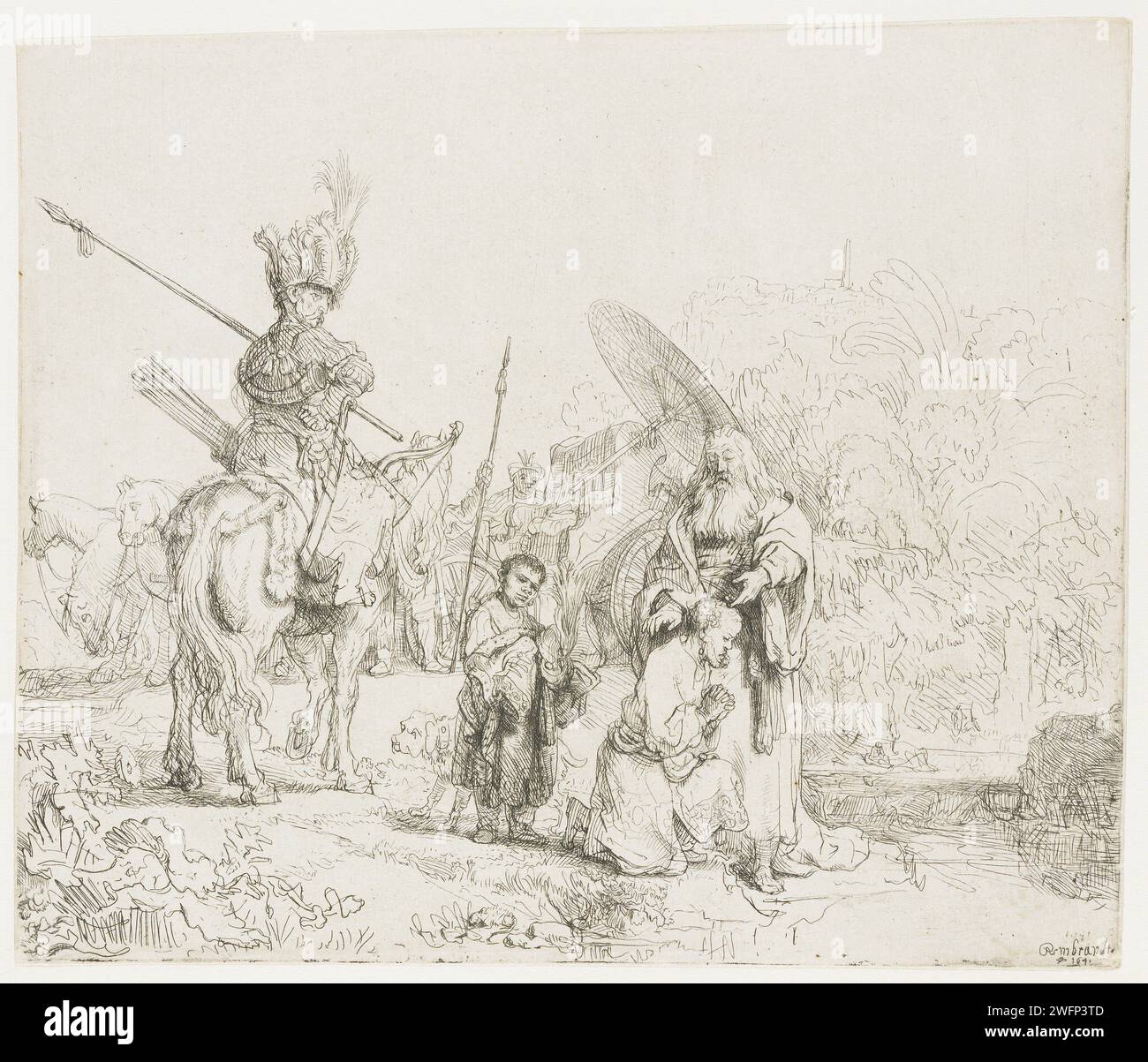 The Baptism of the Eunuch, Rembrandt van Rijn, 1641 print paper etching ...