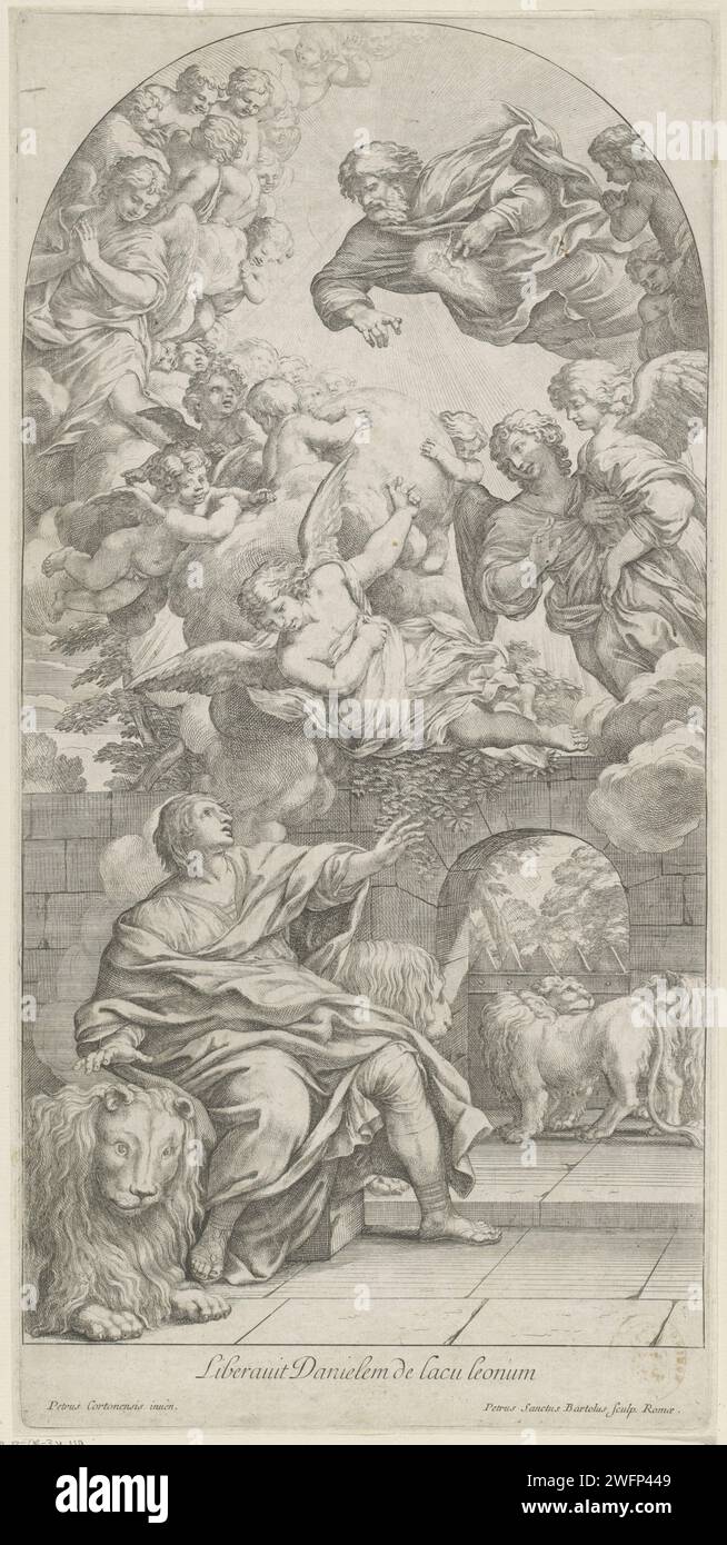 Daniël in de Leeuwenkuil, Pietro Sante Bartoli, After Pietro da Cortona ...