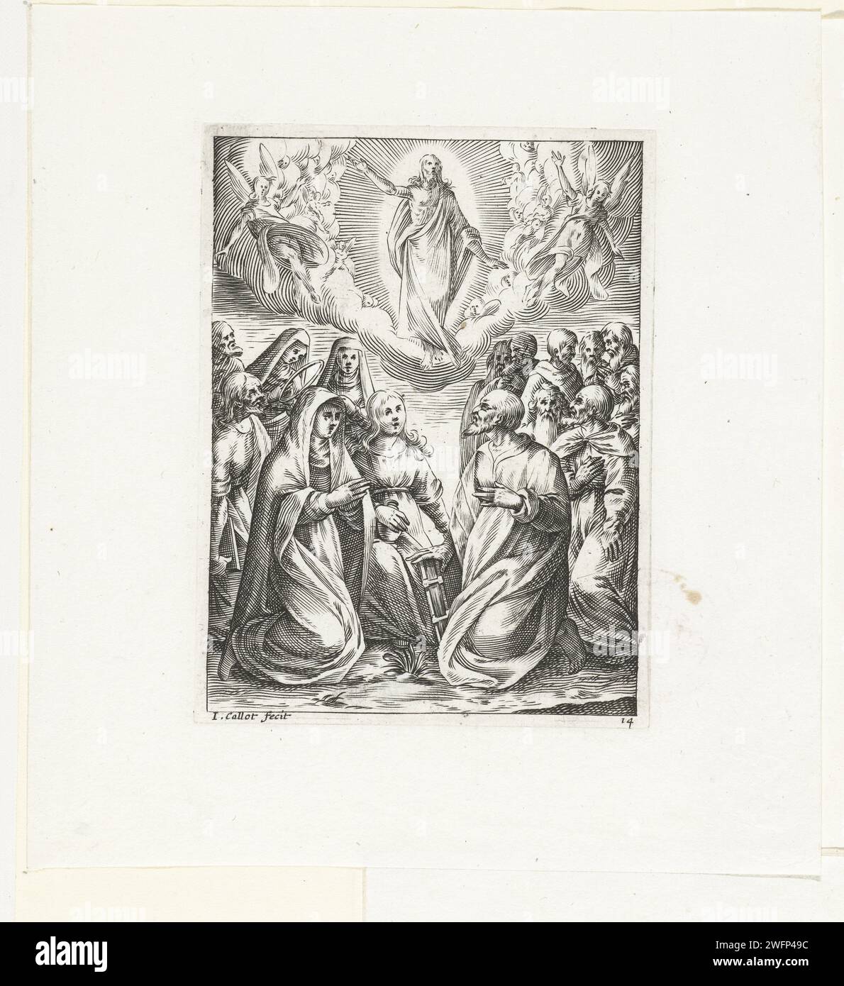 Ascension of Christ, Jacques Callot, 1608 - 1611 print Christ rises in ...