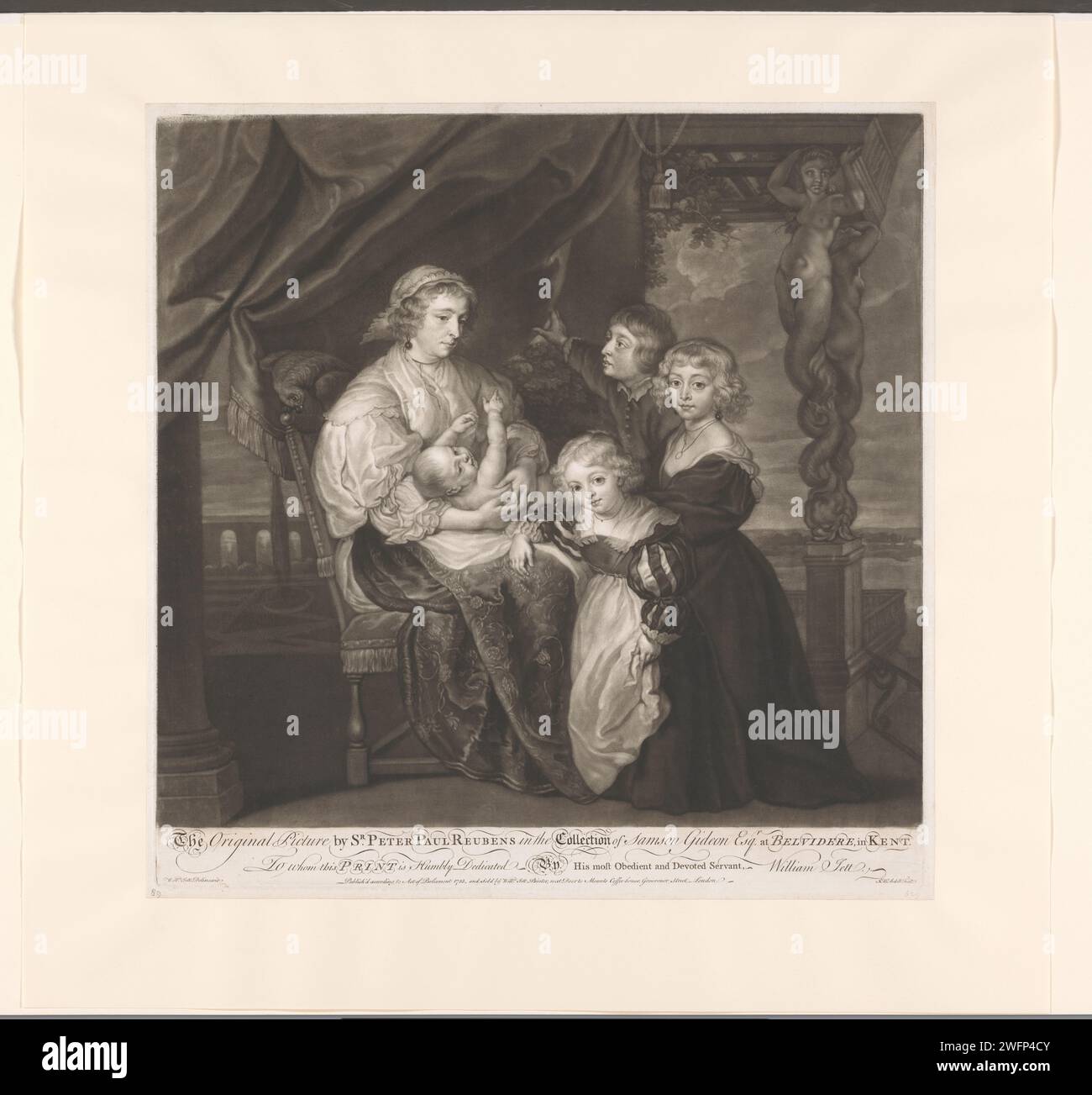 Portrait of Deborah Kip with four of her children, James Mcardell ...