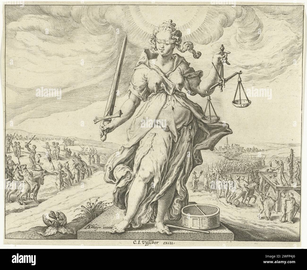 Personification of justice (Justitia), 1598 print The personification ...