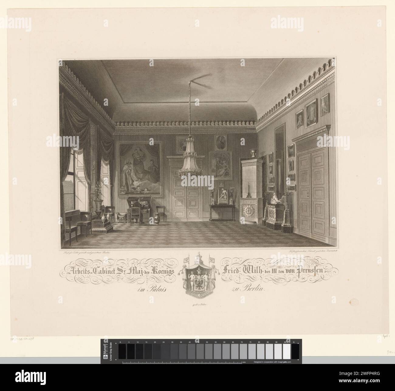 Office of King Friedrich Wilhelm III in the palace in Berlin, Ludwig Friedrich Schnell, after ...