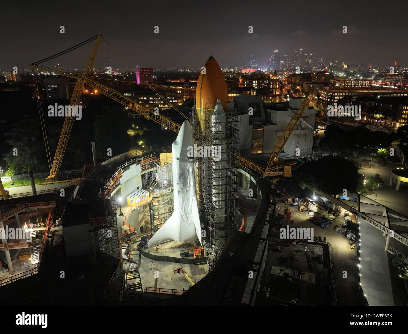 Space Shuttle Endeavour in vertical launch configuration with its two solid rocket boosters and ...