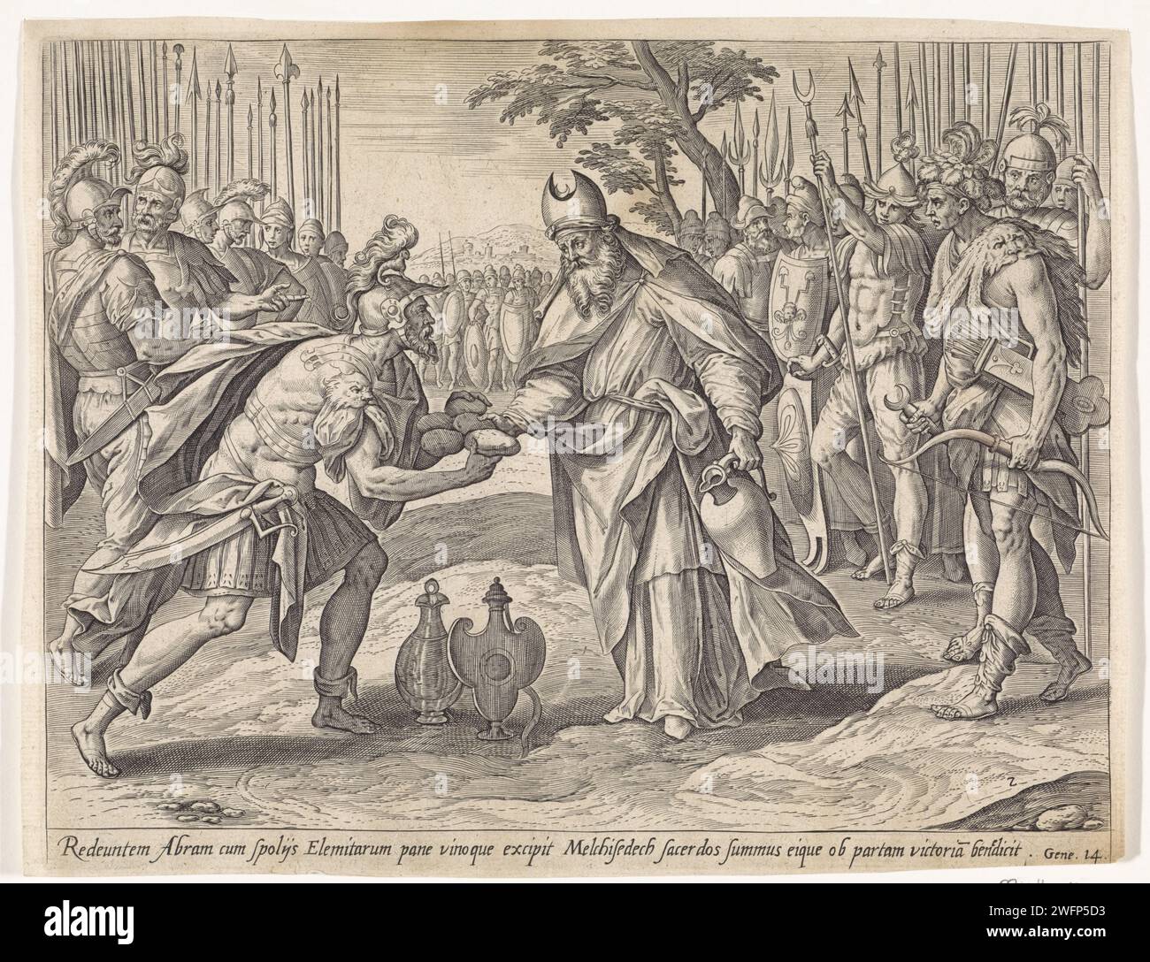Abraham's meeting with Melchisedek, Adriaen Collaert (attributed to ...