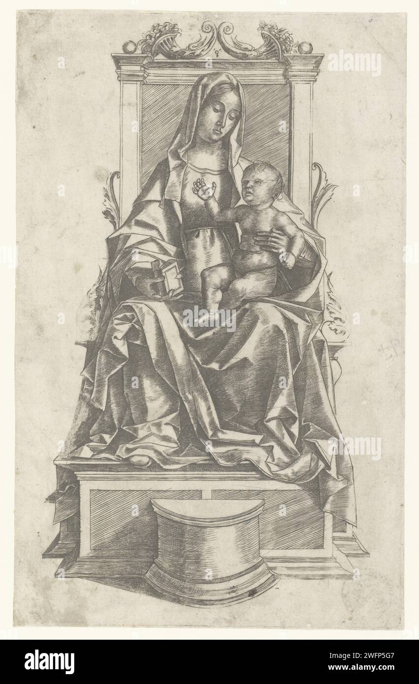 Madonna with child sitting on throne hi-res stock photography and ...