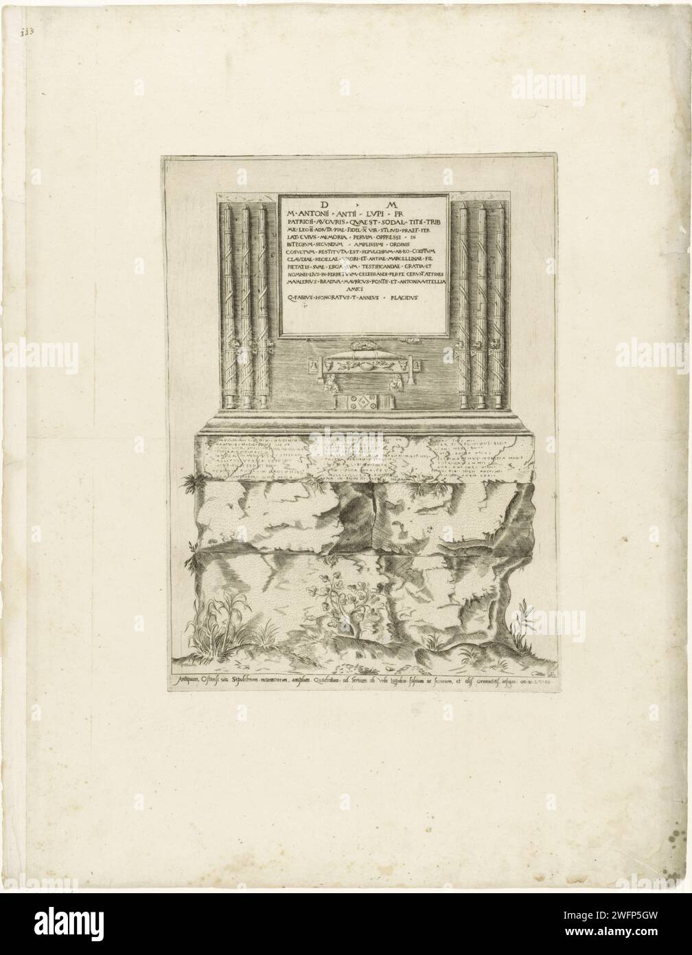 Graf monument on the Via Ostienze, 1559 print Roman grave monument for ...