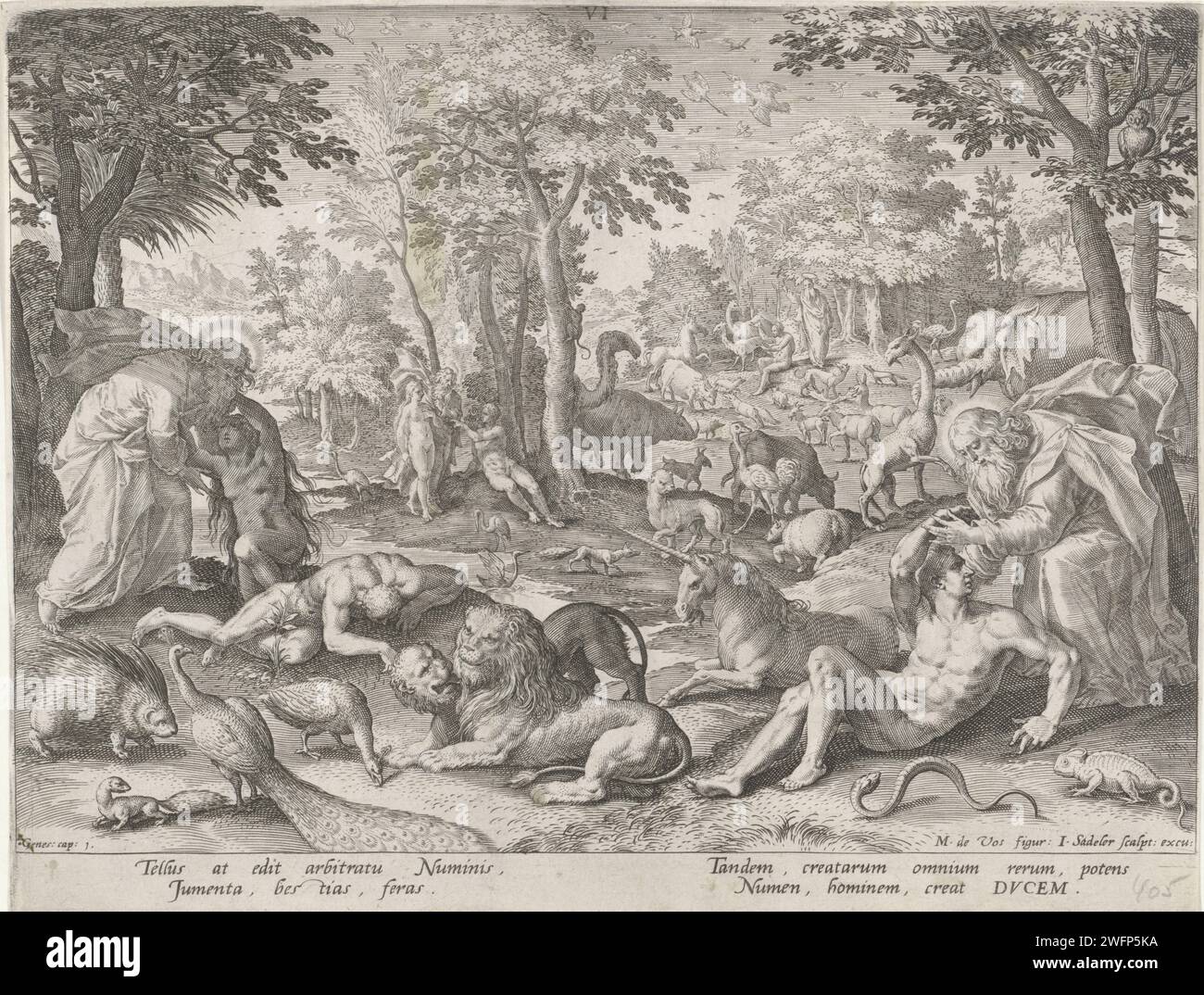 Creation of Adam and Eva, Johann Sadeler (I), After Maerten de Vos ...