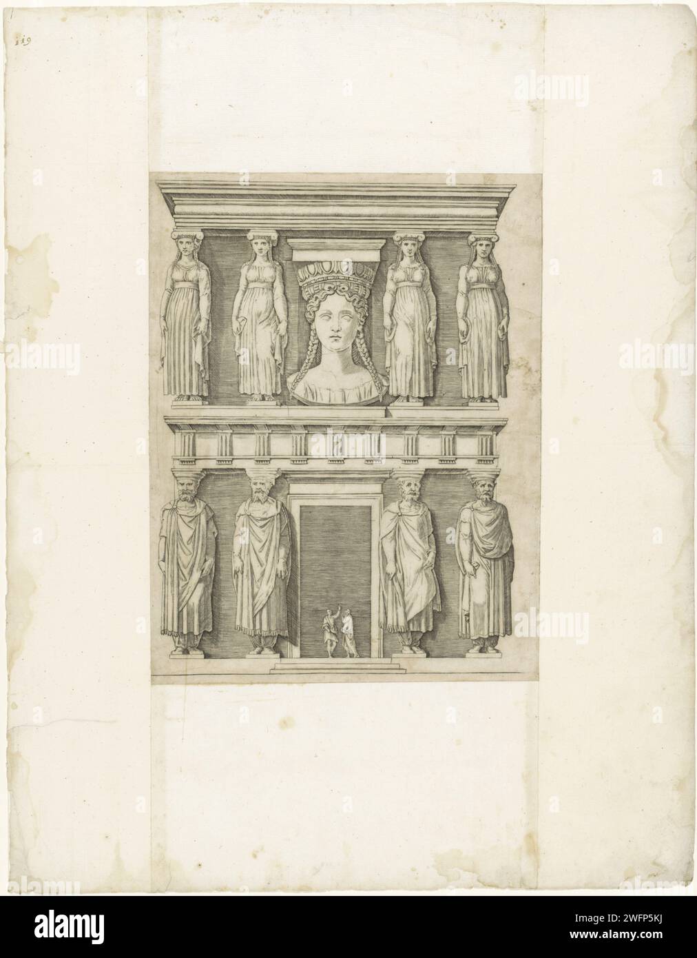 Façade with Cararians, 1502 - 1534 print Façade of a two -storey ...