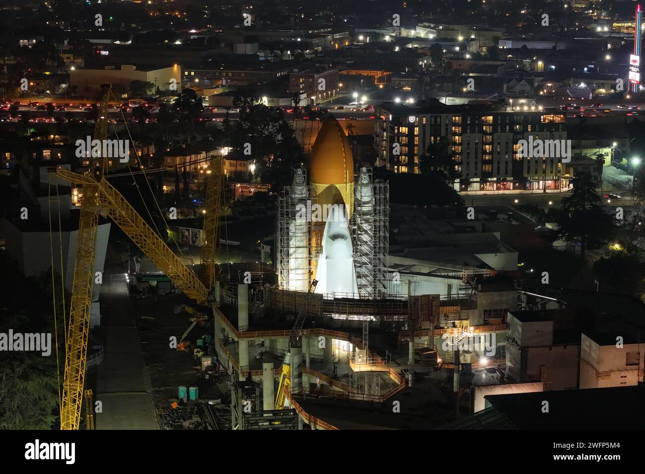 Space Shuttle Endeavour in vertical launch configuration with its two ...