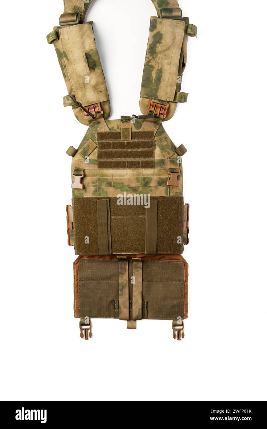 Camouflage bulletproof vest isolated on white background Stock Photo ...