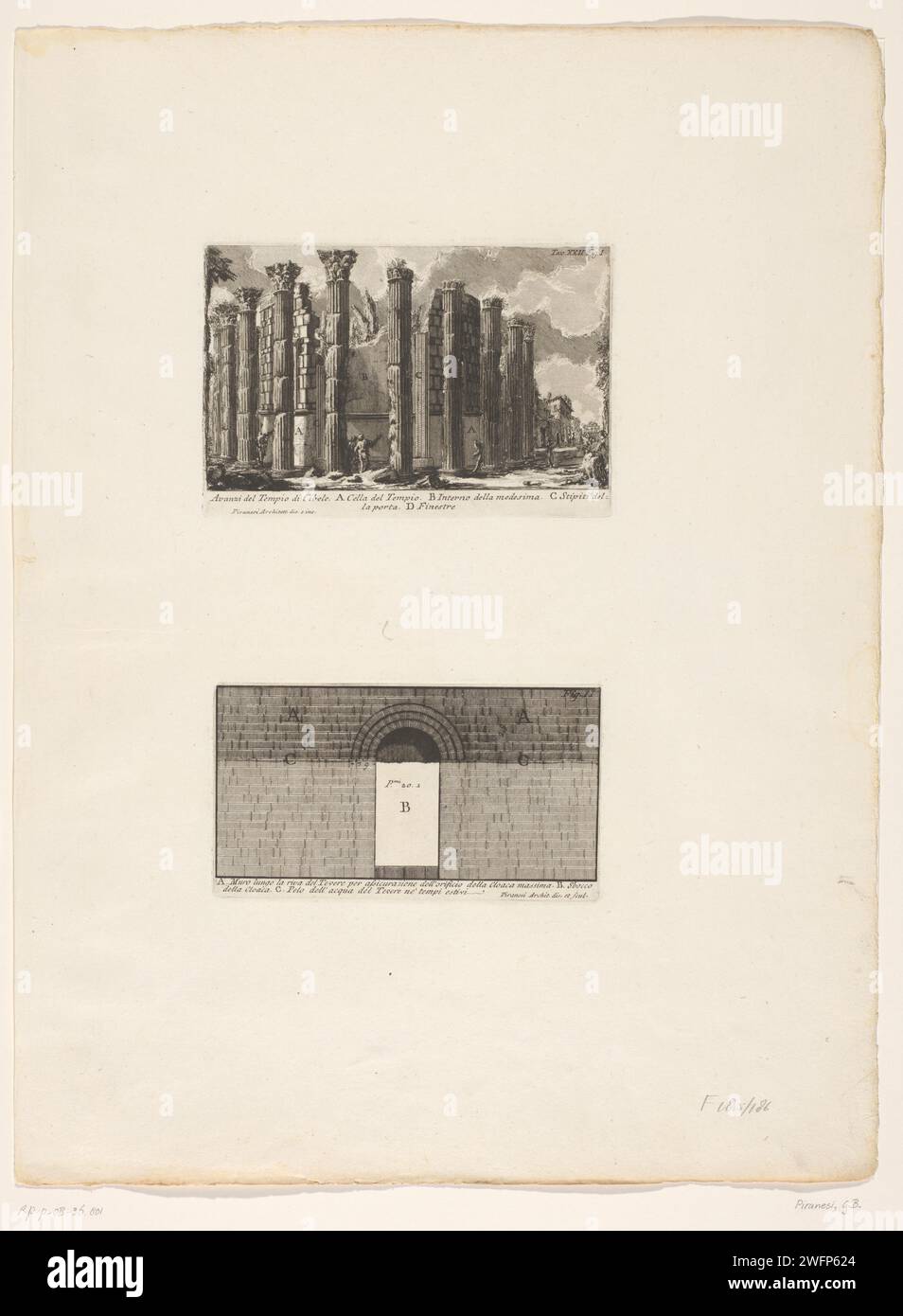 Remnants of a temple and mouth of the Cloaca Maxima in Rome, Giovanni ...