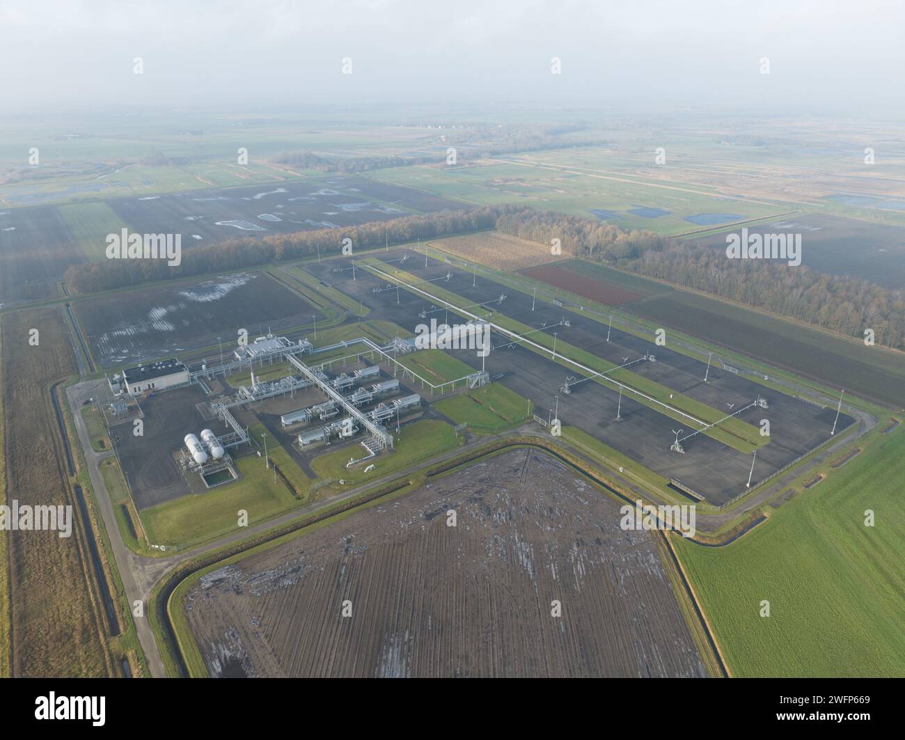 Natural gas extraction on one of the largest gas fields in europe ...