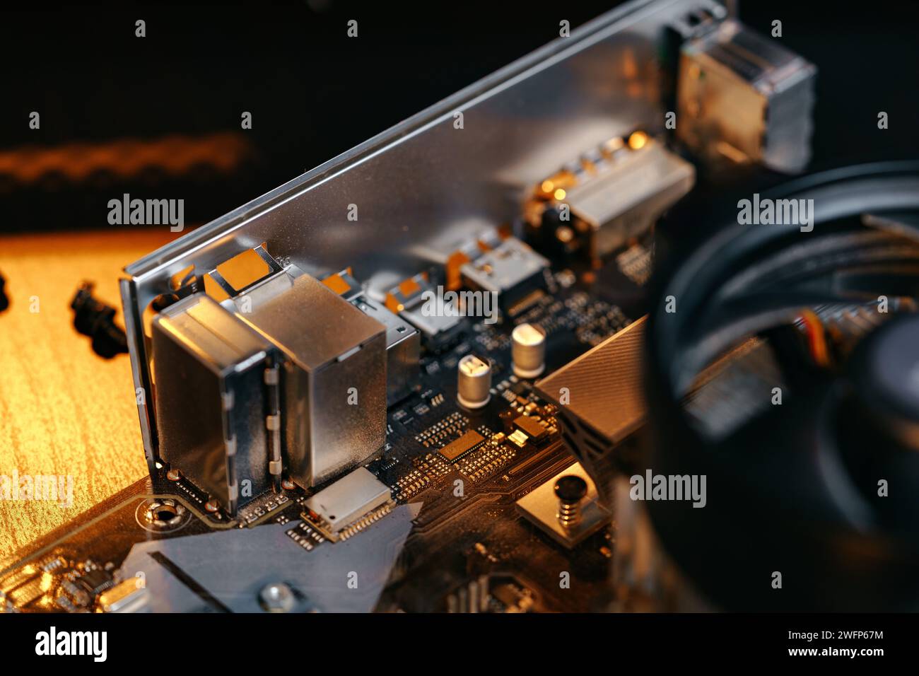 Computer part circuit board close up photo Stock Photo - Alamy