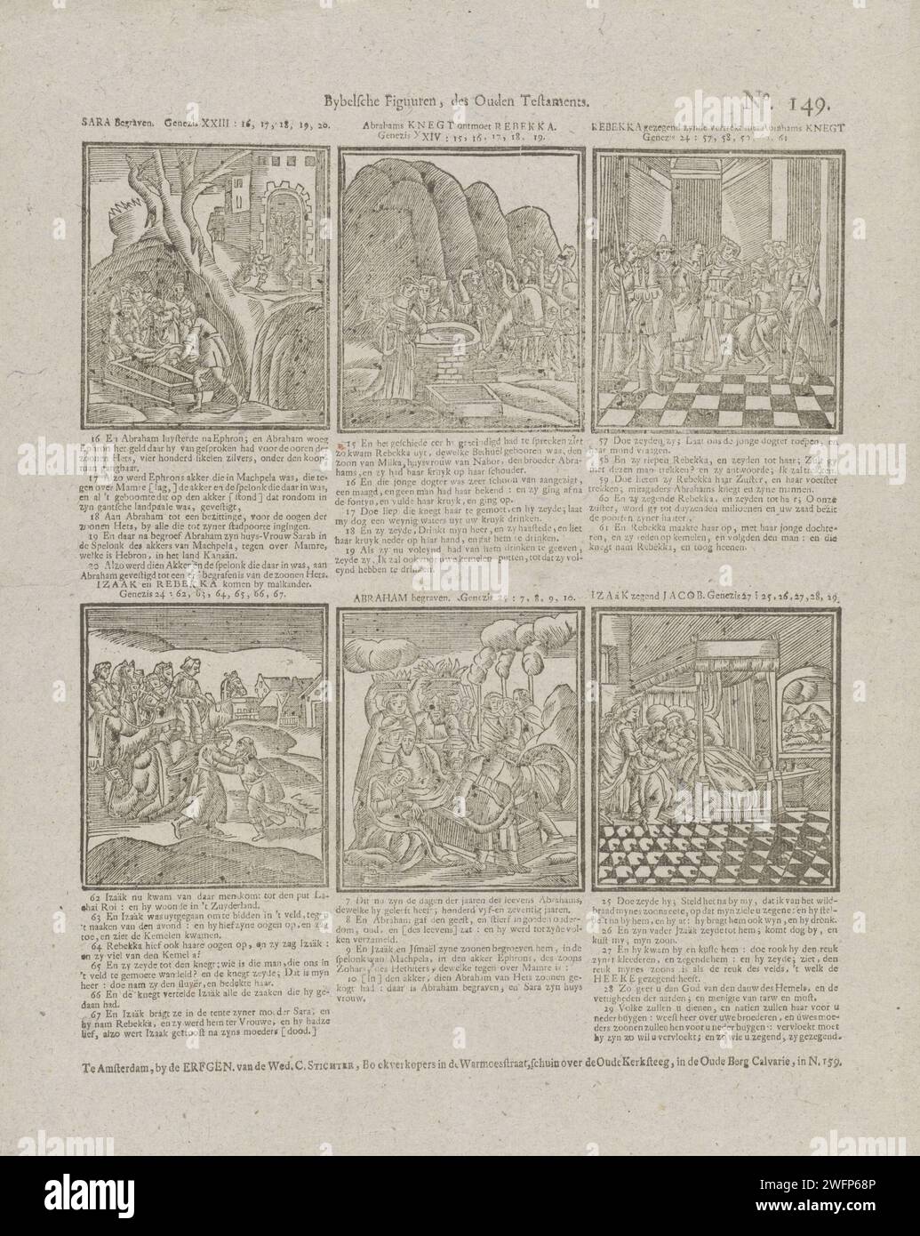 Bybelsche Figures, des Ouden Testaments, 1715 - 1813 print Leaf with 6 ...