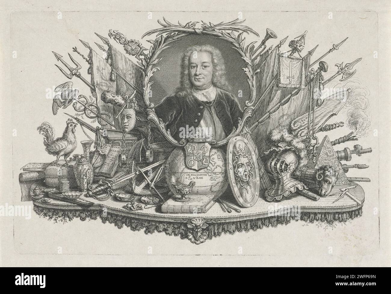 Portrait of Gustaaf Willem Baron van Imhoff, Jacob Folkema, 1748 print ...