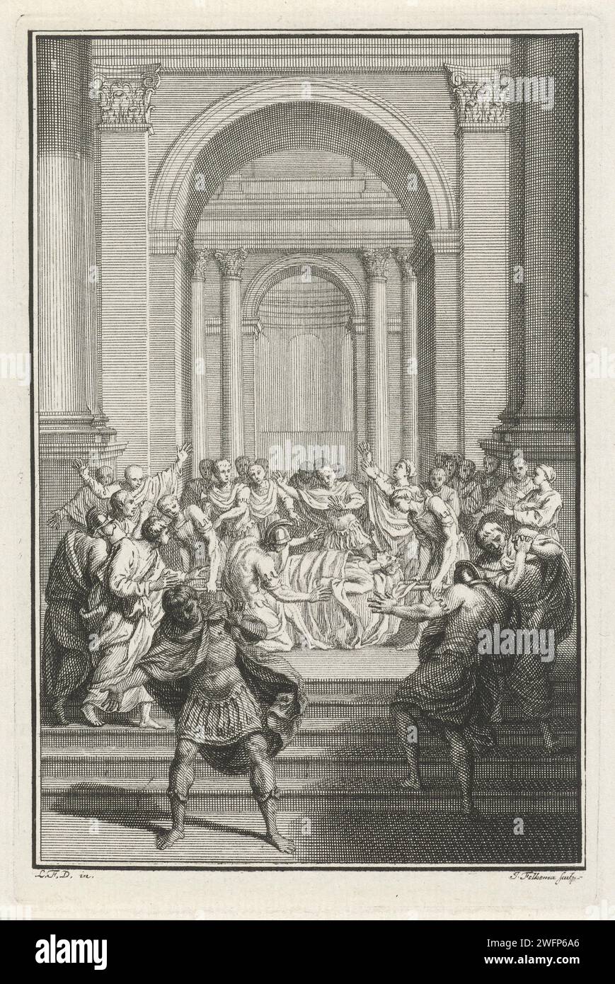 Death of a Roman emperor, Jacob Folkema, After Louis Fabritius Dubourg ...
