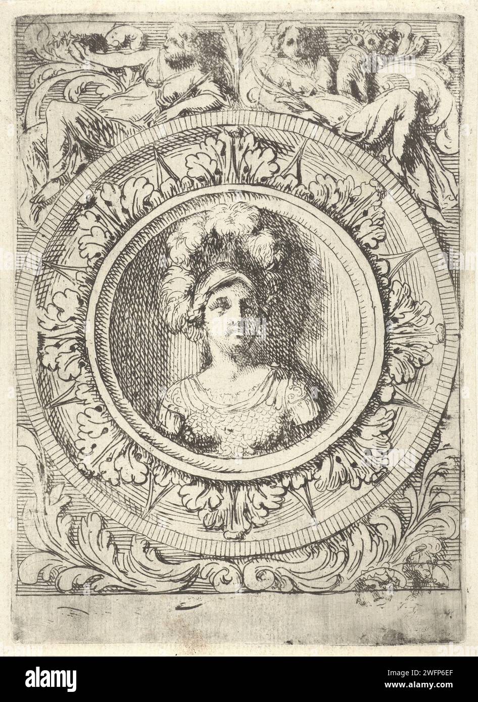 Medallion with war goddess Bellona, Gerard de Lairesse, 1670 print ...