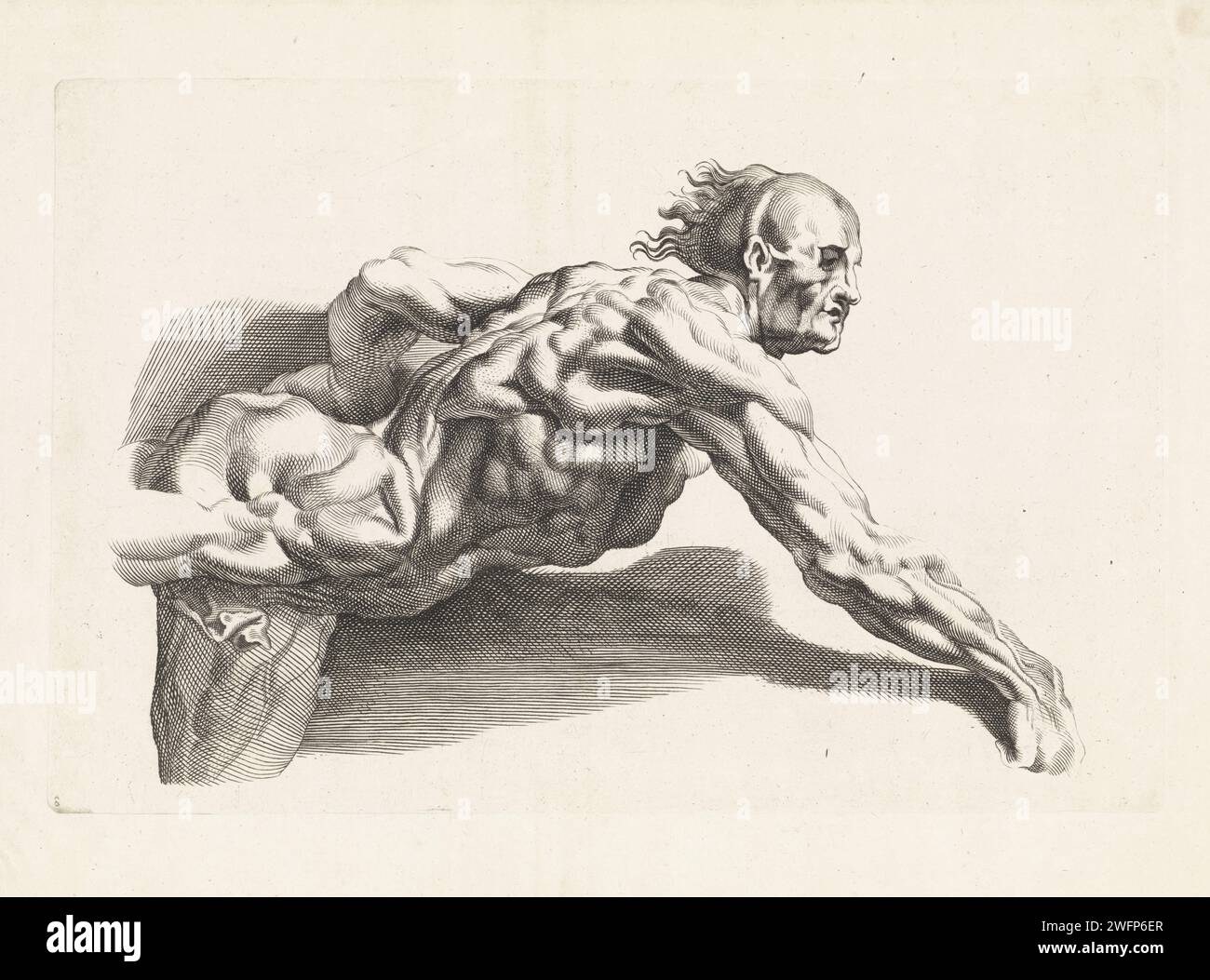 Anatomical study of leaning man, Paulus Pontius, after Peter Paul ...