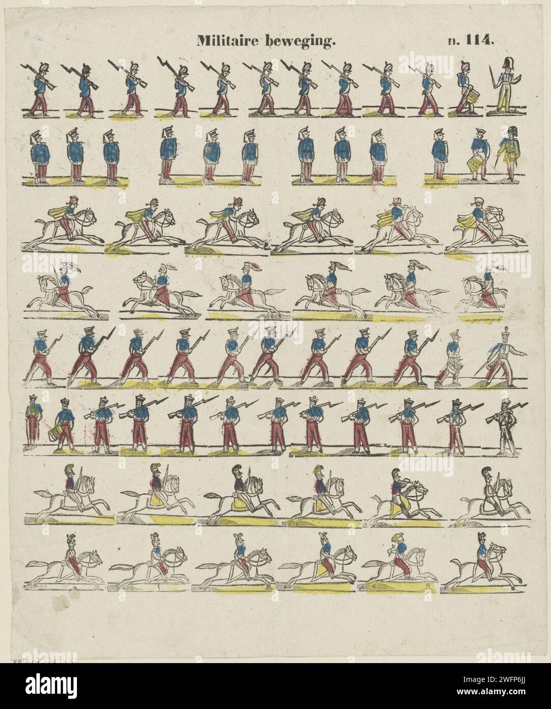 Military Movement, 1856 - 1900 print Leaf with 8 horizontal rows with a ...