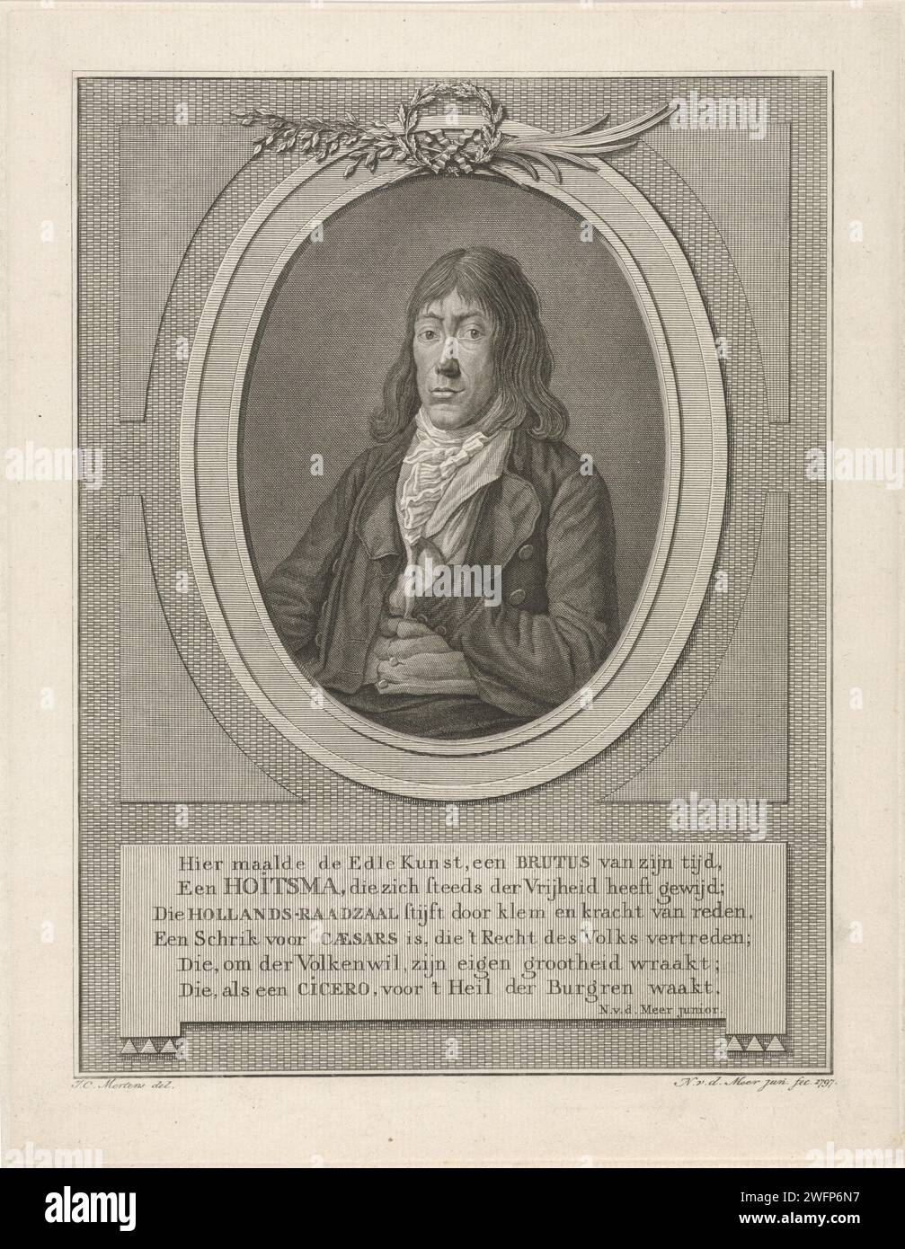 Portrait van Dirk Hoitsma, Noah van der Meer (II), after Johannes ...