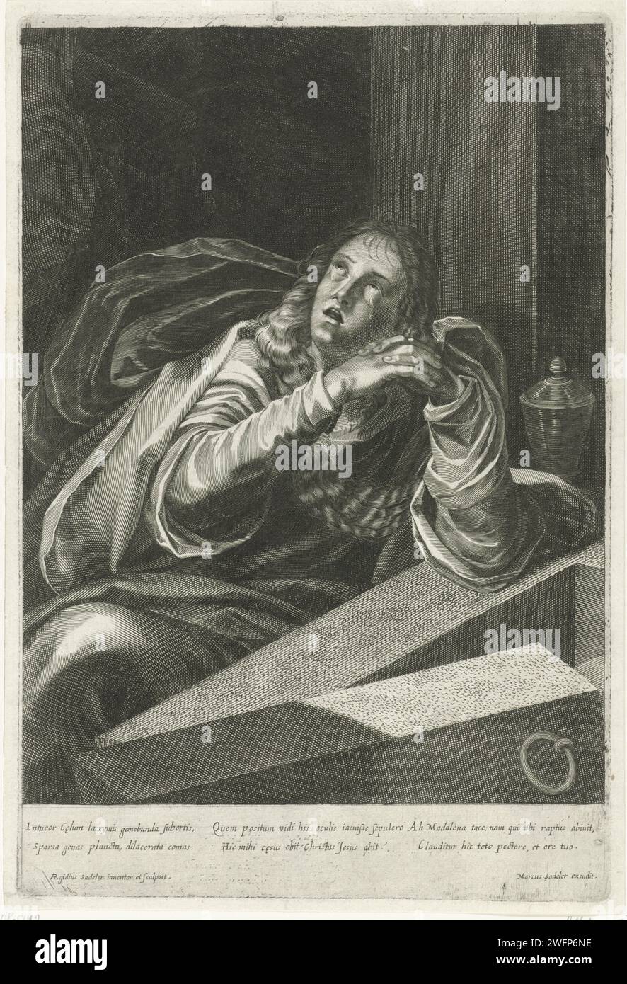 Maria Magdalena Bij het Graf van Christ, Giles Sadeler (2), 1624 - c ...