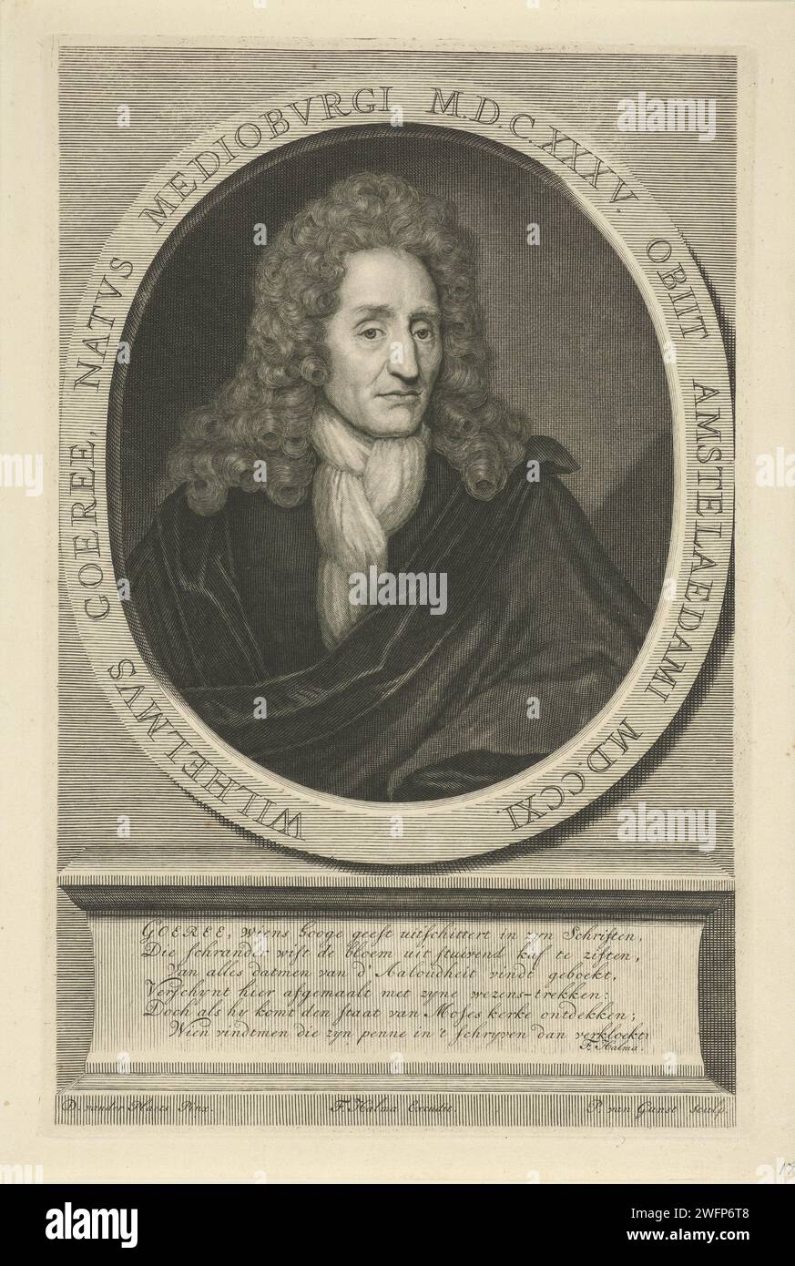 Portrait of Willem Goeree, Pieter van Gunst, After David van der Plas ...
