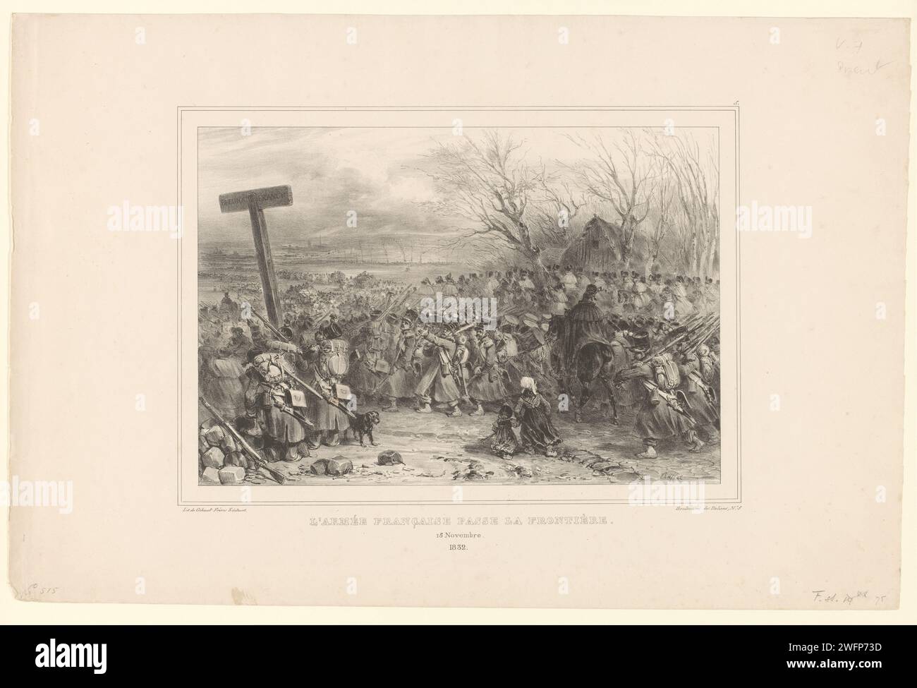 French army is pulling, 1832, Denis Auguste Marie Raffet, 1833 print ...