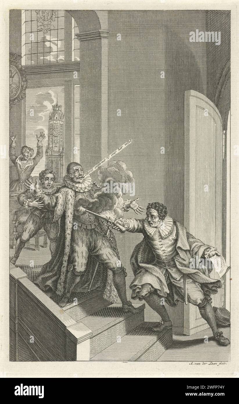 Murder of Willem van Oranje, 1584, Adolf van der Laan, After Jan Luyken ...