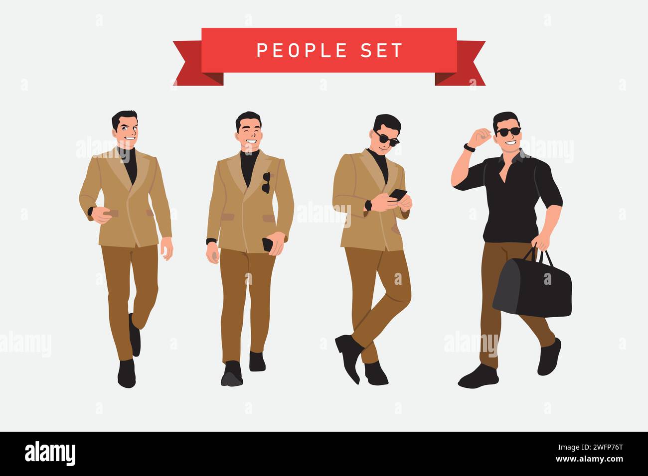 Cheerful employee vector Stock Vector Images - Alamy