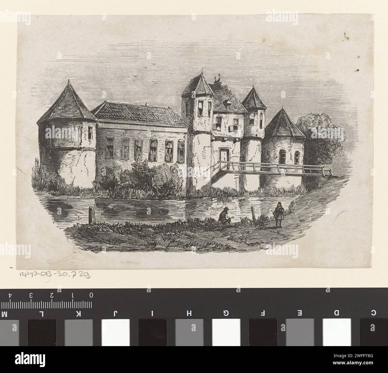 View of a castle on the water, Isaac Weissenbruch, 1836 - 1912 print ...