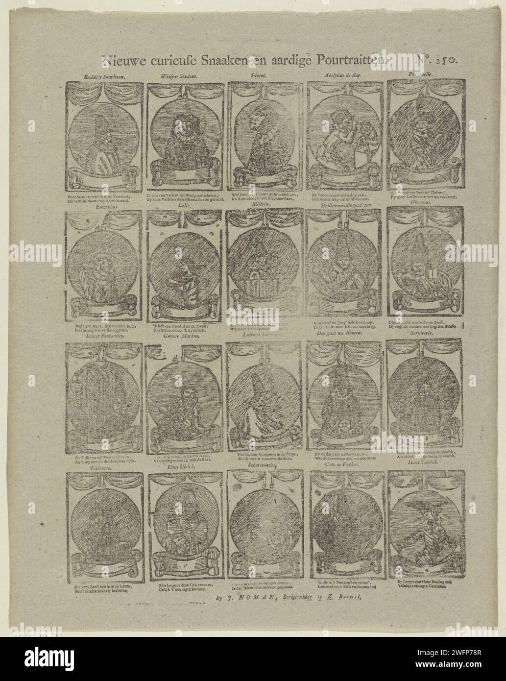New Curieus Snaaken and Nice Pourtraitten, 1806 - 1830 print Leaf with ...
