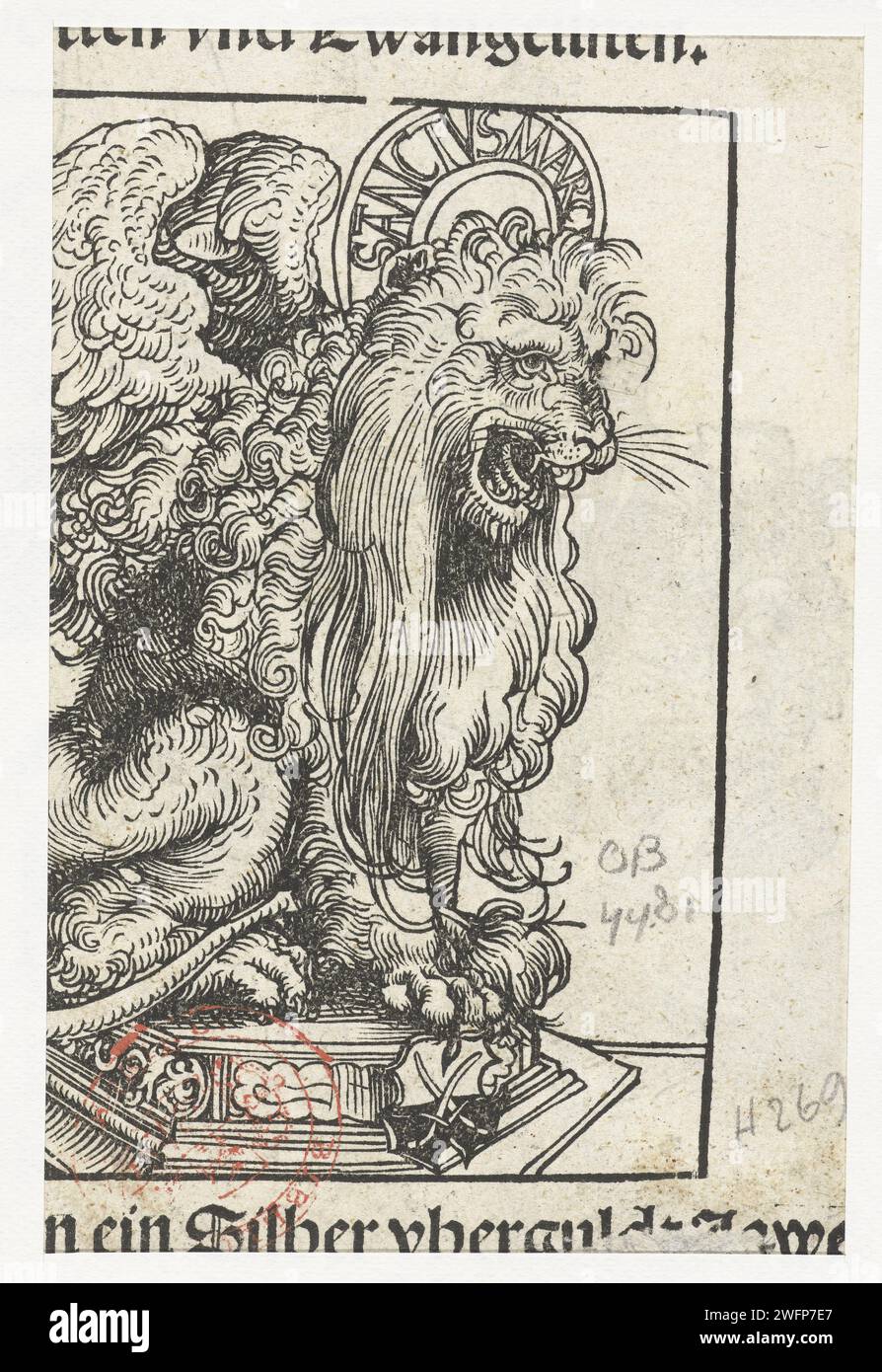 Image of Lion as a symbol of evangelist Marcus, Lucas Cranach (I), 1509 ...