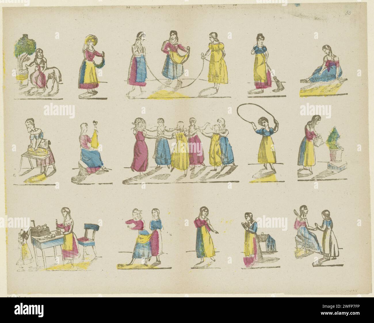 Children's games and activities, 1827 - 1894 print Leaf with 15 ...