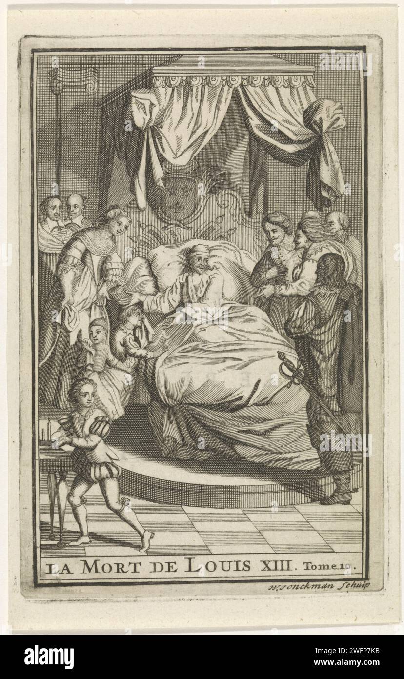 Louis XIII on his deathbed, Wouter Jongman, 1712 - 1744 print Interior ...