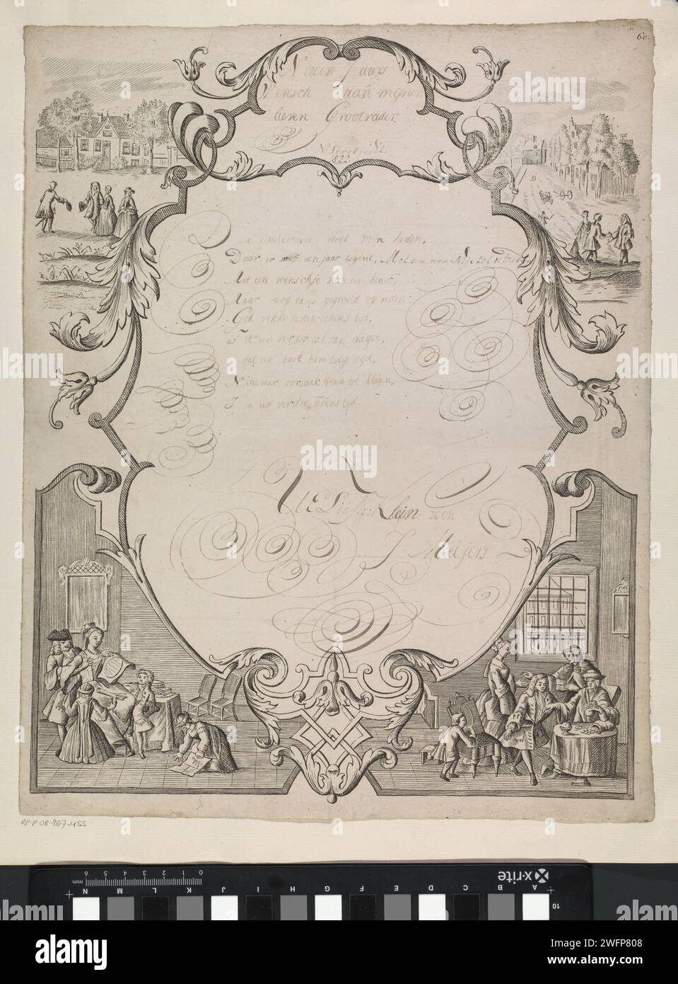 Wish letter with decorative framework, 1822 print Wish letter with ...