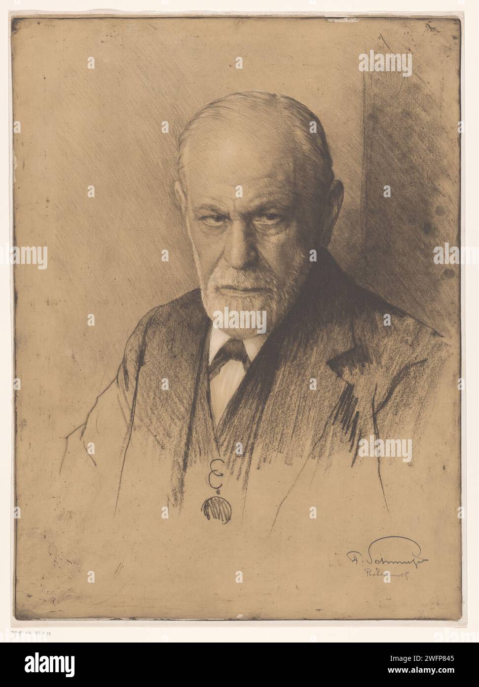 Portrait van Sigmund Freud, Ferdinand Schmutzer, 1880 - 1928 print ...