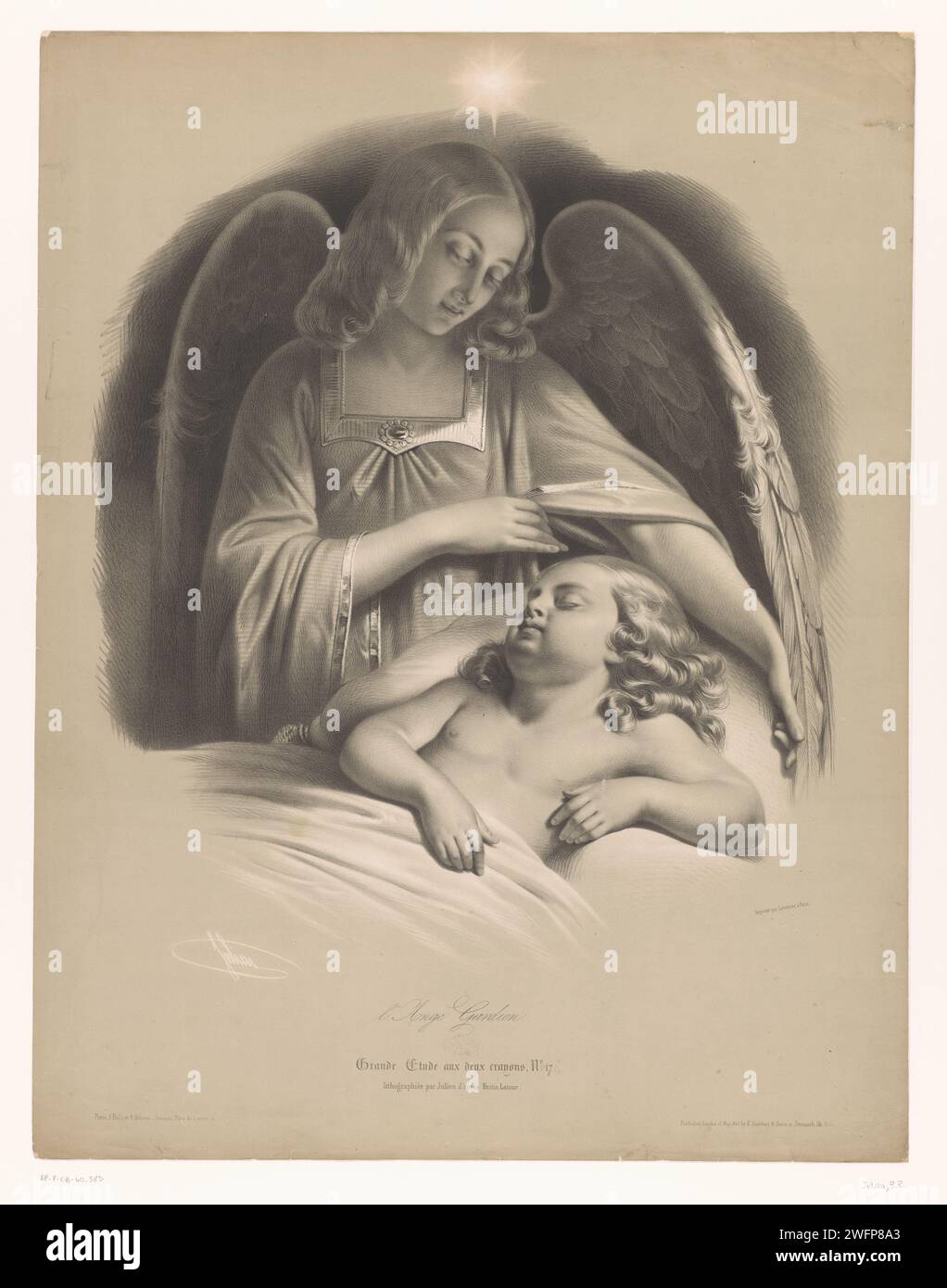 Angel who watches over a sleeping child, Bernard Romain Julien, After ...