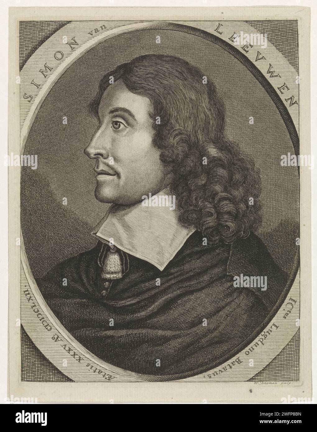 Portrait of Simon van Leeuwen, Wouter Jongman, 1712 - 1744 print ...
