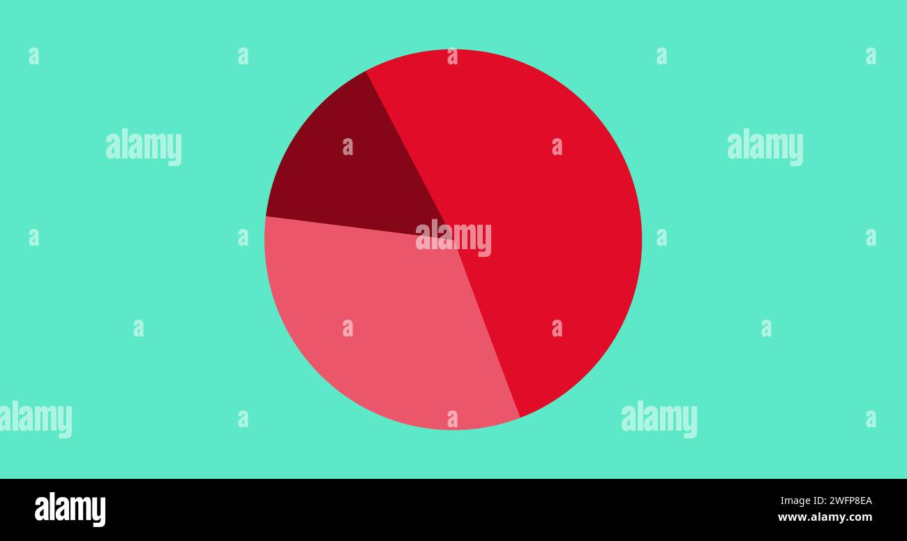 Image of pie chart financial data processing over green background Stock Photo - Alamy