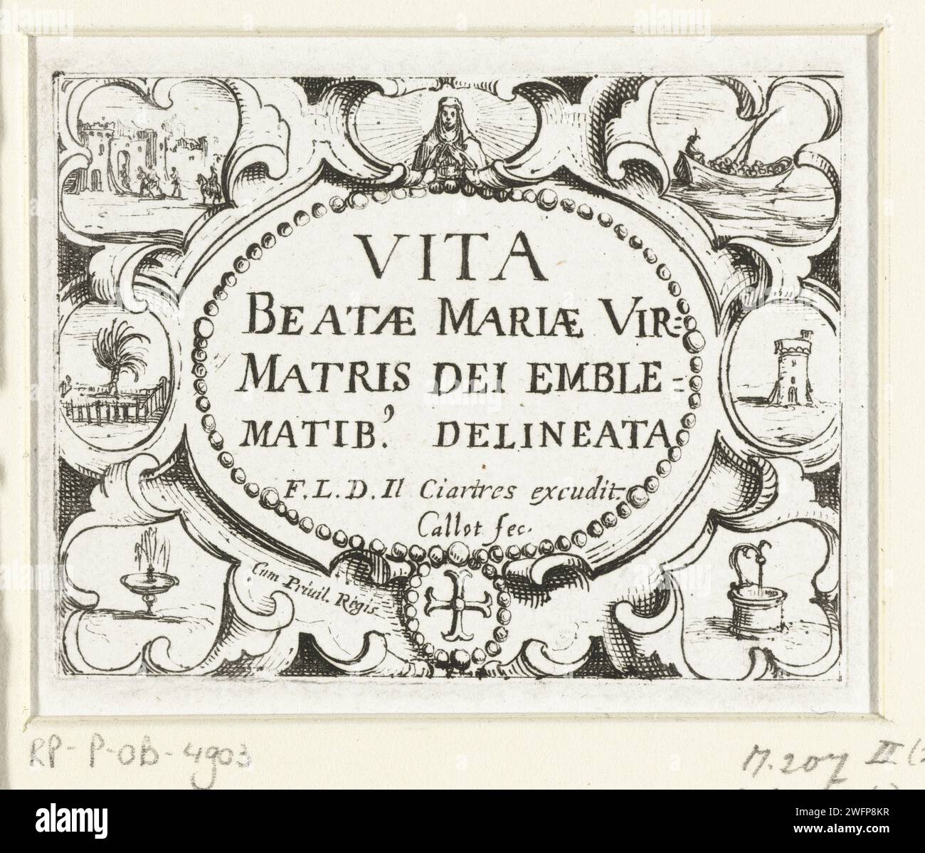 Title page for the emblem series 'Life of Maria in Emblemen', Jacques ...